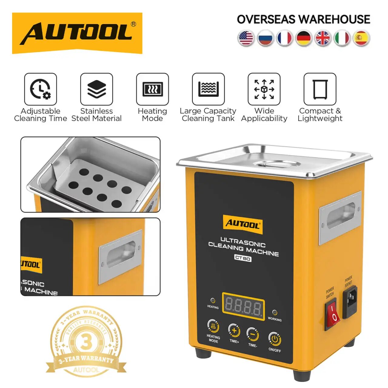 AUTOOL CT80 Ультразвуковой очиститель форсунок 220V