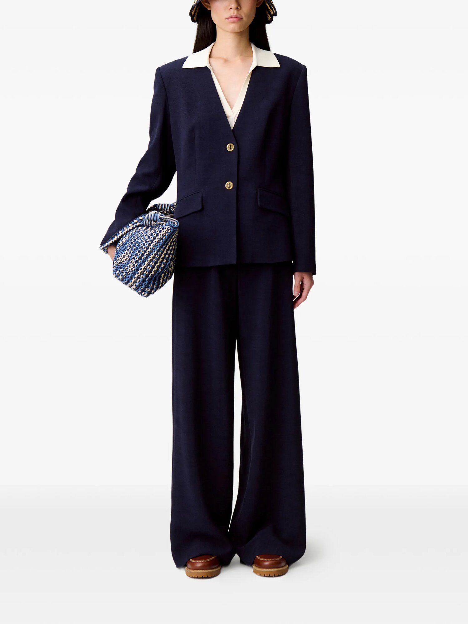 Пиджак CLAUDIE PIERLOT Anchor button blazer, размер 34, blue — фото 1