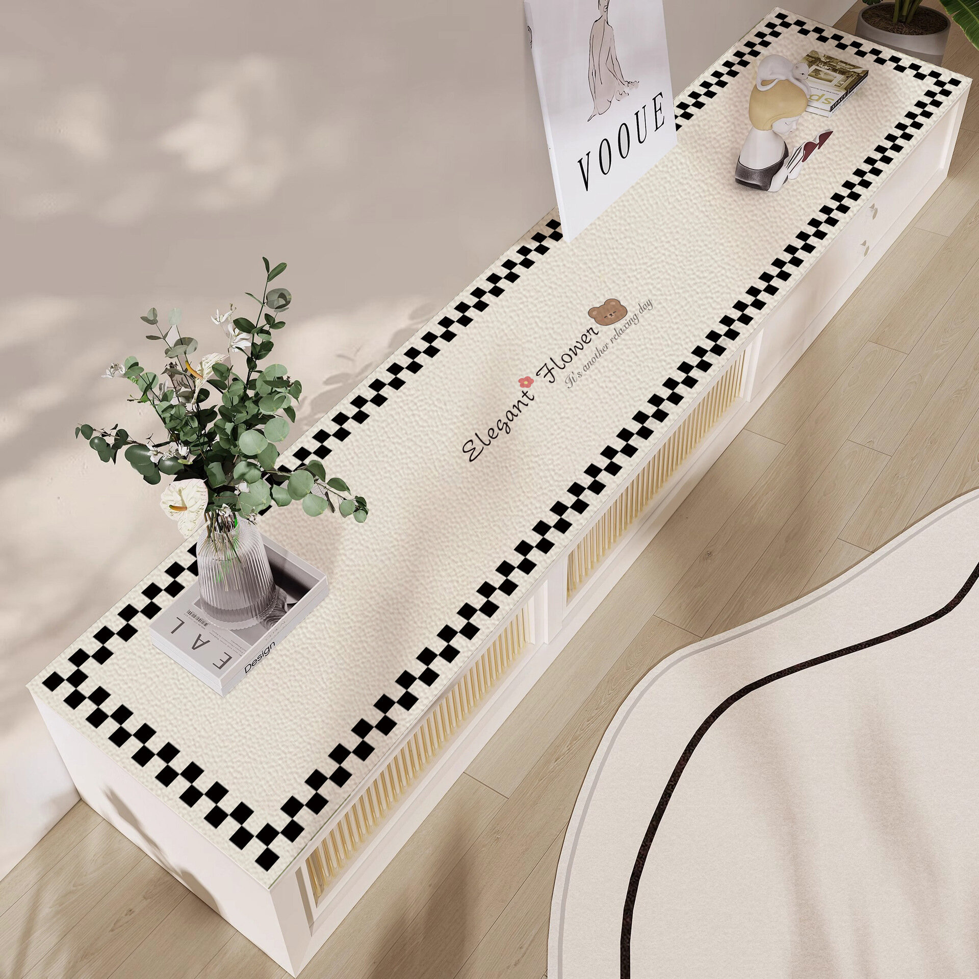 Простой и роскошный пылезащитный коврик для телевизора, нескользящий и грязеотталкивающий коврик для входного шкафа, водонепроницаемый и маслостойкий коврик для обеденного стола, доступен для дропшиппинга