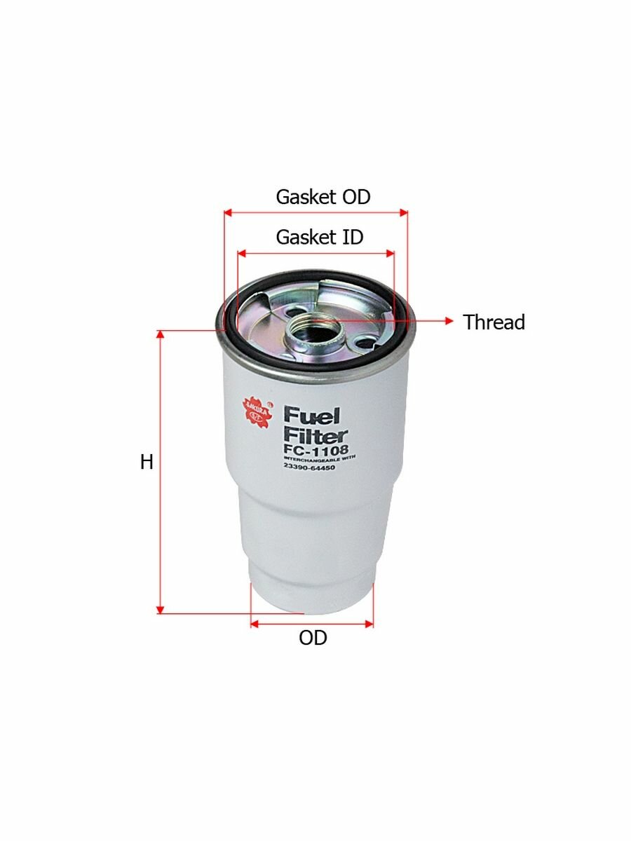 Фильтр топливный Sakura FC1108 для Mazda 626, Toyota Caldina / Мазда 626, Тойота Калдина
