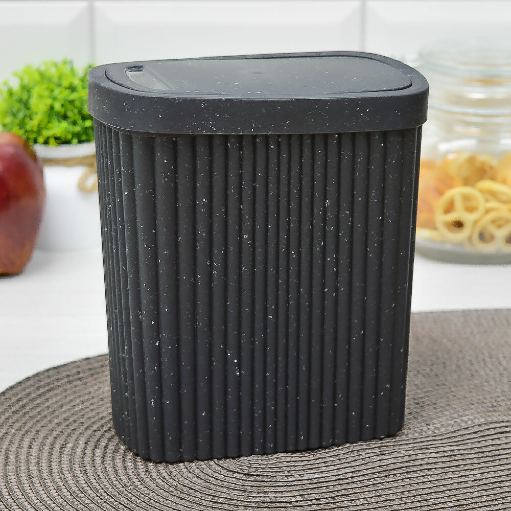 Контейнер для мусора 1.9л "Velvet", черный гранит