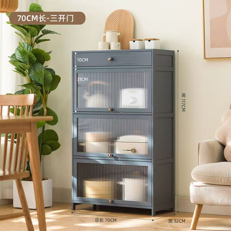 Буфет Кухонный шкаф для посуды, шкаф для хранения тарелок, 70см×117cm