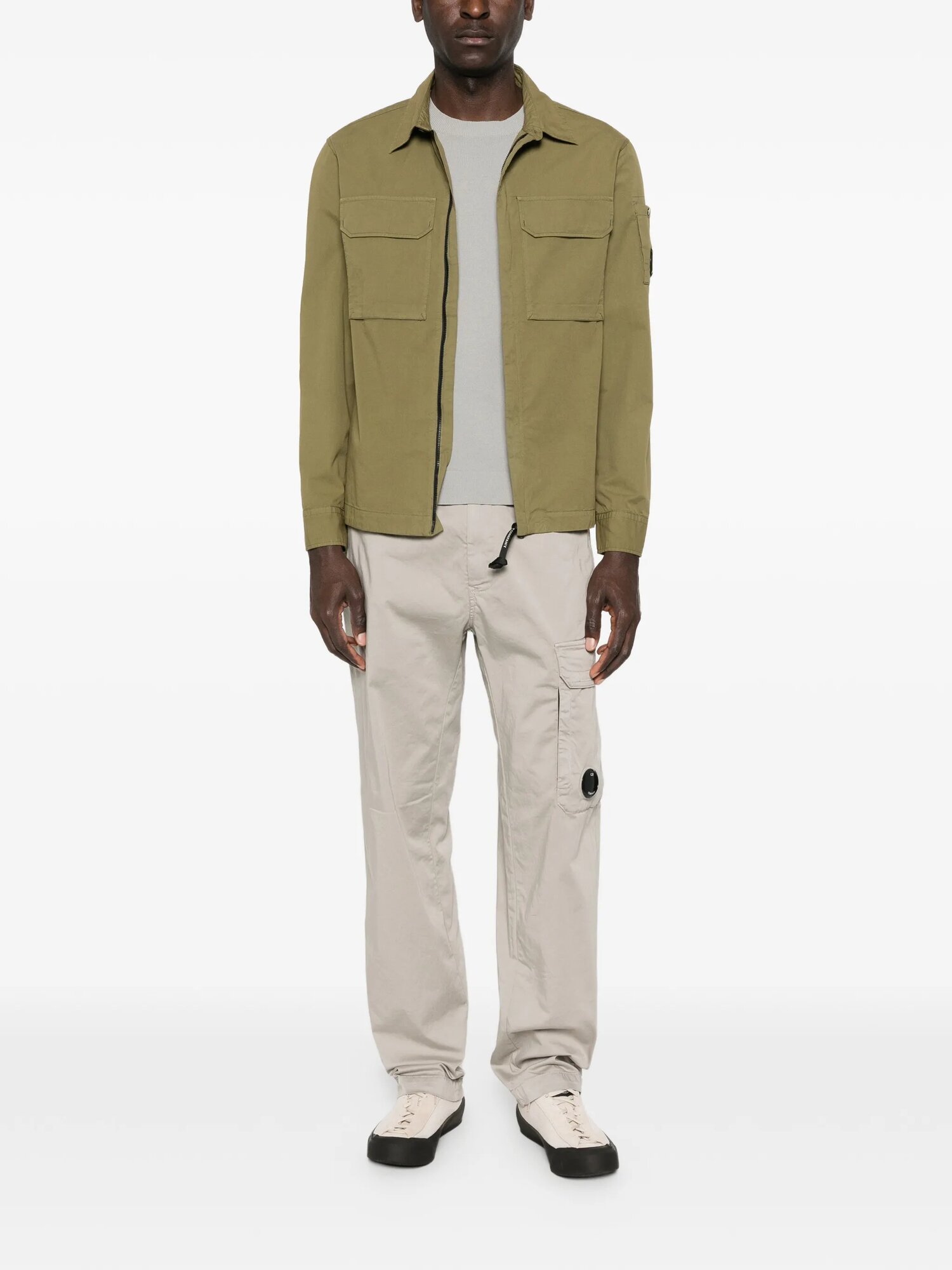 Куртка C.P. COMPANY Patch-pocket shirt jacket, размер XL, зеленый, — фото 1