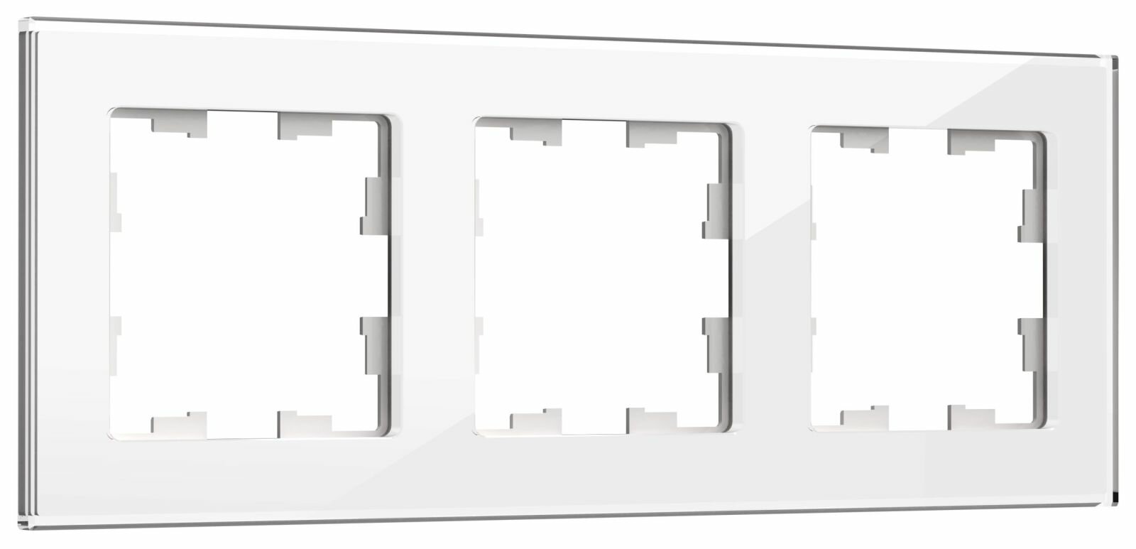 Рамка IEK BRITE, 3 поста, стекло, белый, степень защиты IP20