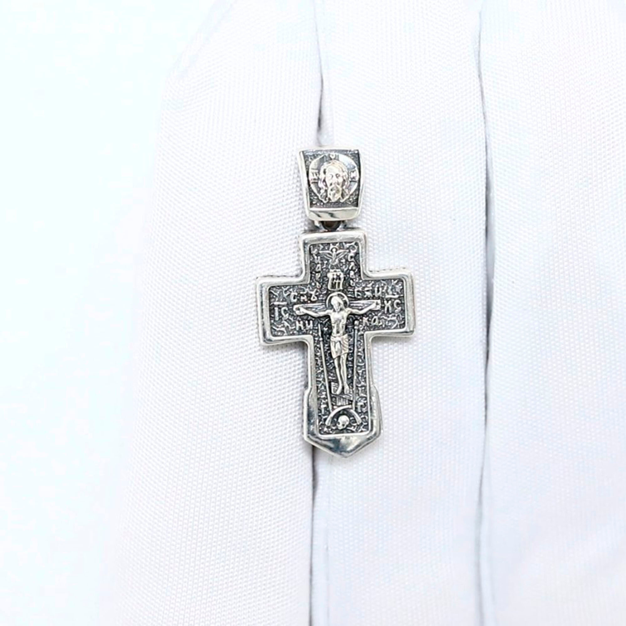 Крестик, серебро, 925 проба, родирование