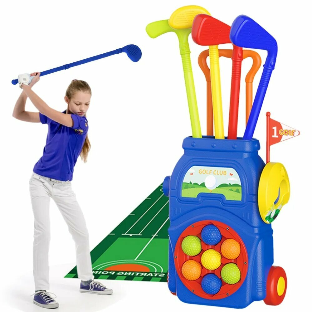 Детский гольф комплект, с 2 лунками и флагами