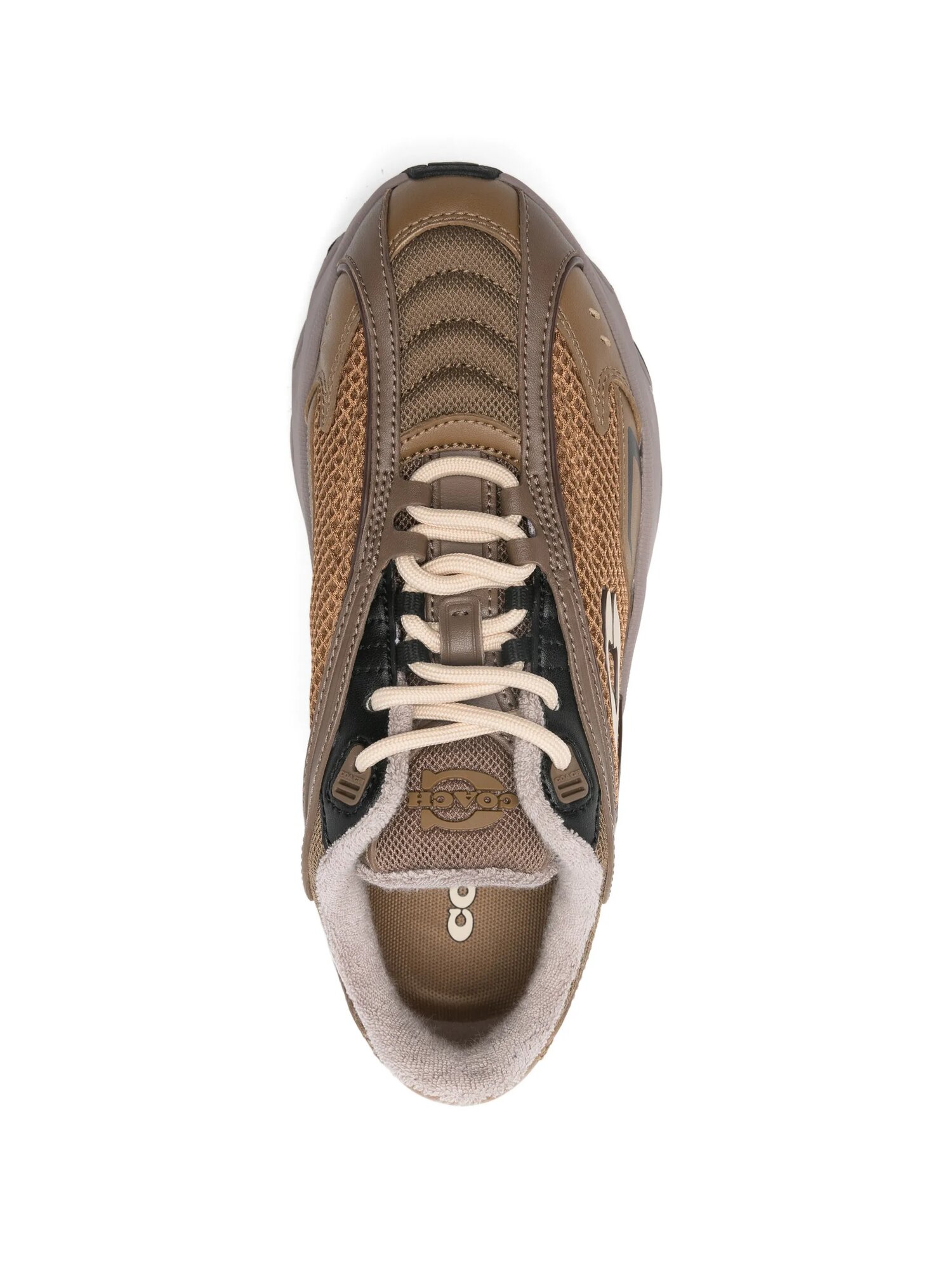 Кроссовки Coach Mesh-panelled sneakers, размер 9.5, коричневый — фото 1