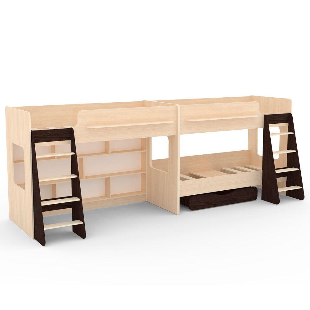 Трехъярусная кровать Л-25.3 Венге Дуб Молочный