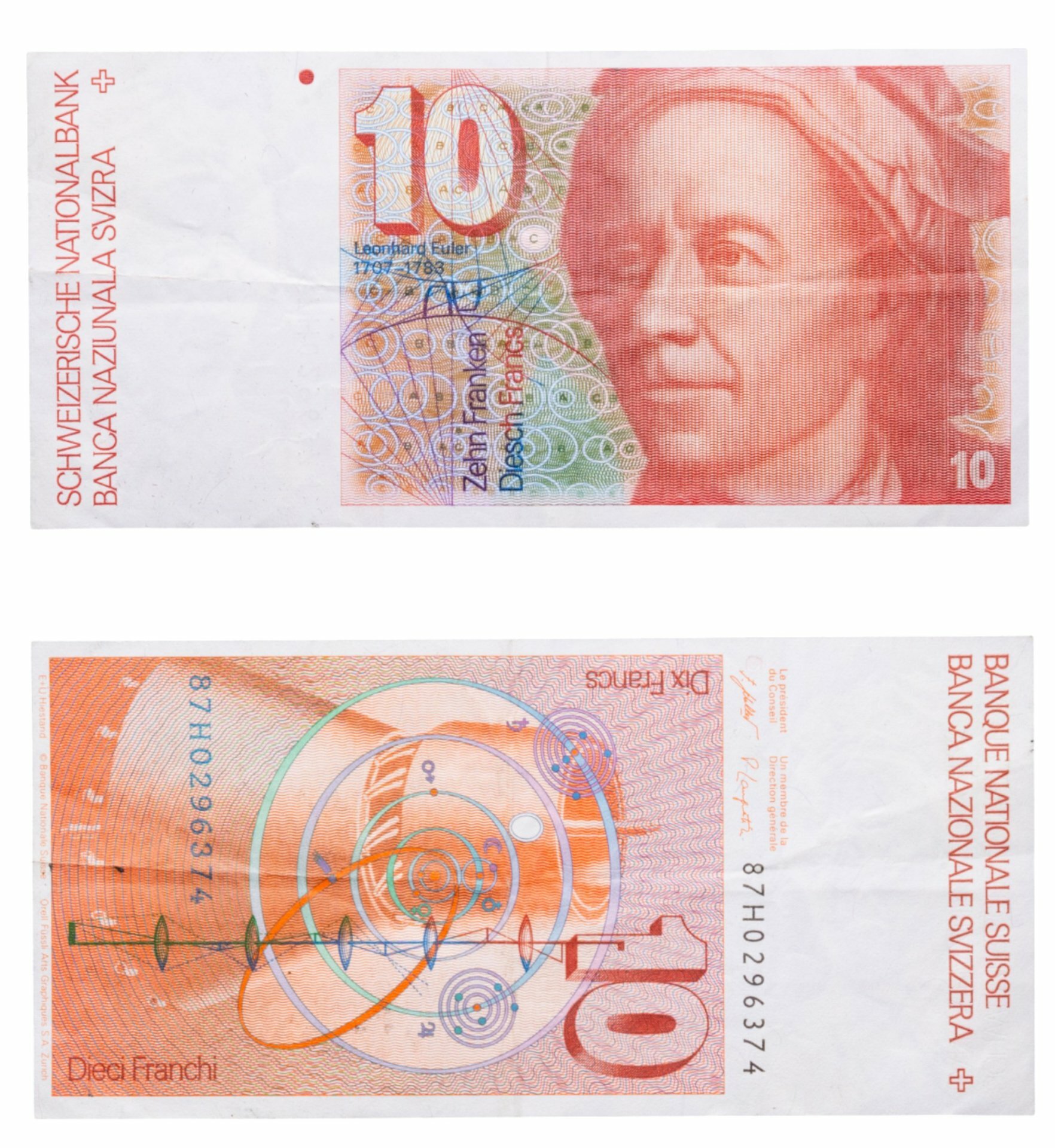 Швейцария 10 франков 1987 год P-53g2