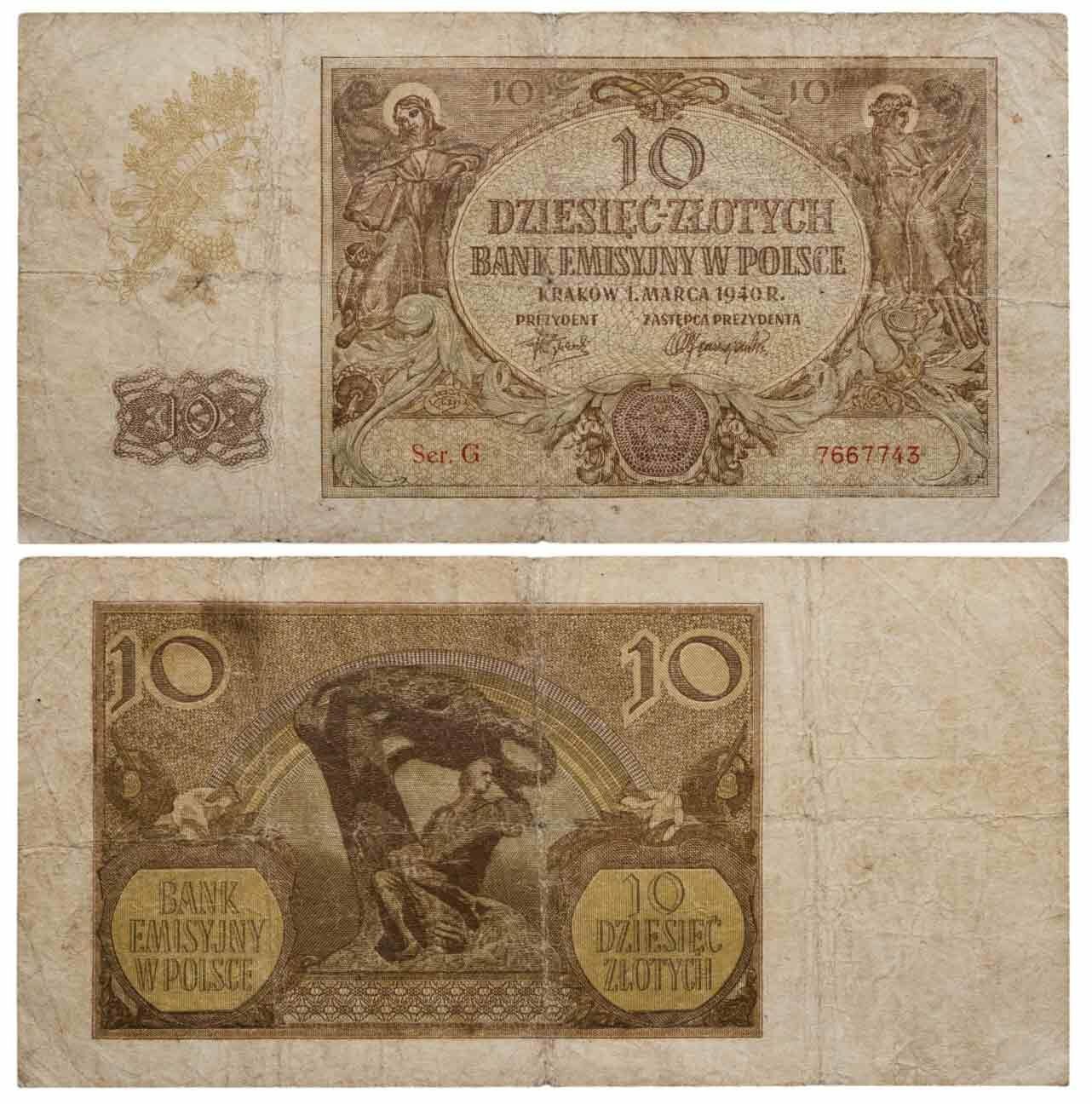 Польша 10 злотых 1940