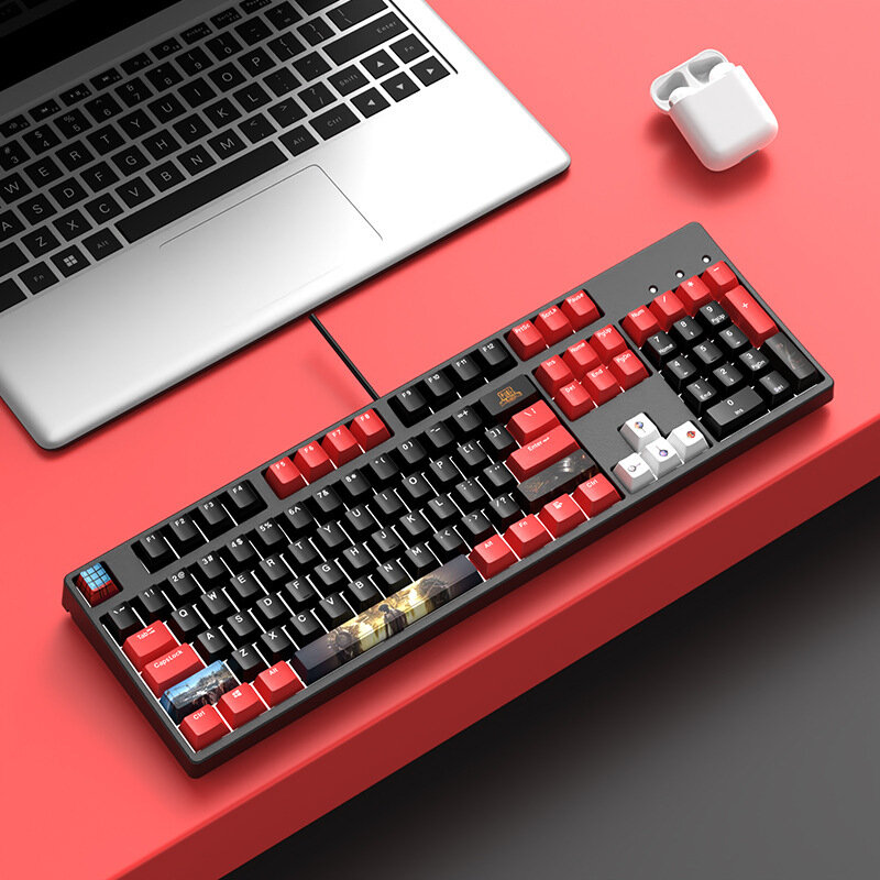 Механическая клавиатура 104 клавиш с проводным подключением, горячей заменой клавиш и магнитной крышкой Цвет：Черная