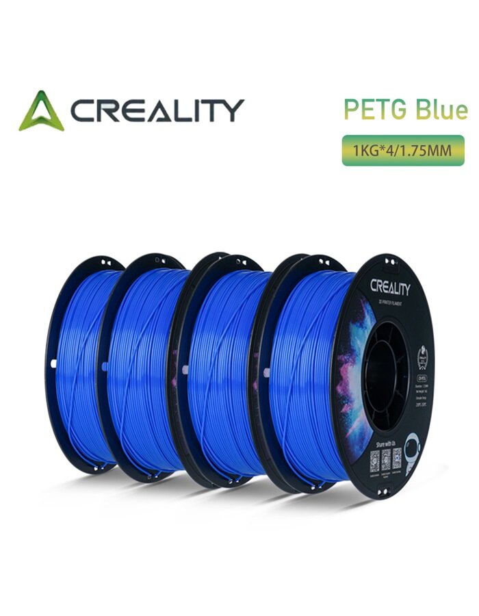 Филамент CREALITY CR-PETG 1.75мм — низкая усадка, химическая стойкость, оригинал без БФА для FDM-принтеров 4 КГ синего