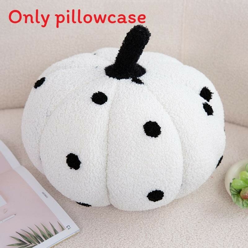 Подушка декоративная в скандинавском стиле с геометрическим узором и вышивкой для гостиной тыква 28 см