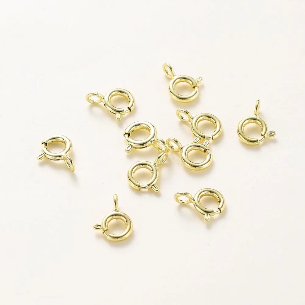 Замок ювелирный шпрингельный, цвет светлое золото , 10 шт, 5 мм