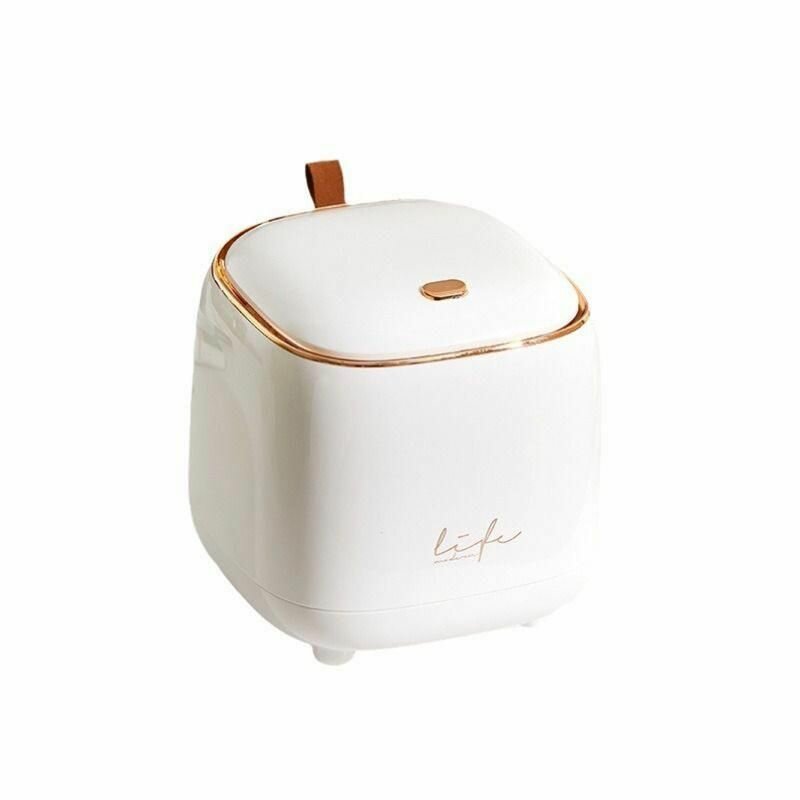 Мини мусорка настольная с крышкой, Birdhouse, Контейнер для мусора на стол, в ванную комнату, 1,5 л, Белый