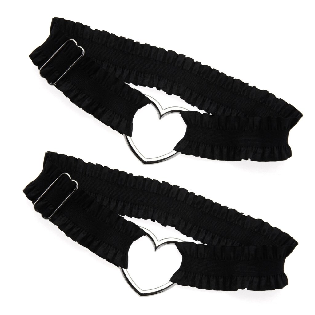 Темная подвязка для бедер с кружевным поясом с рюшами для выступлений