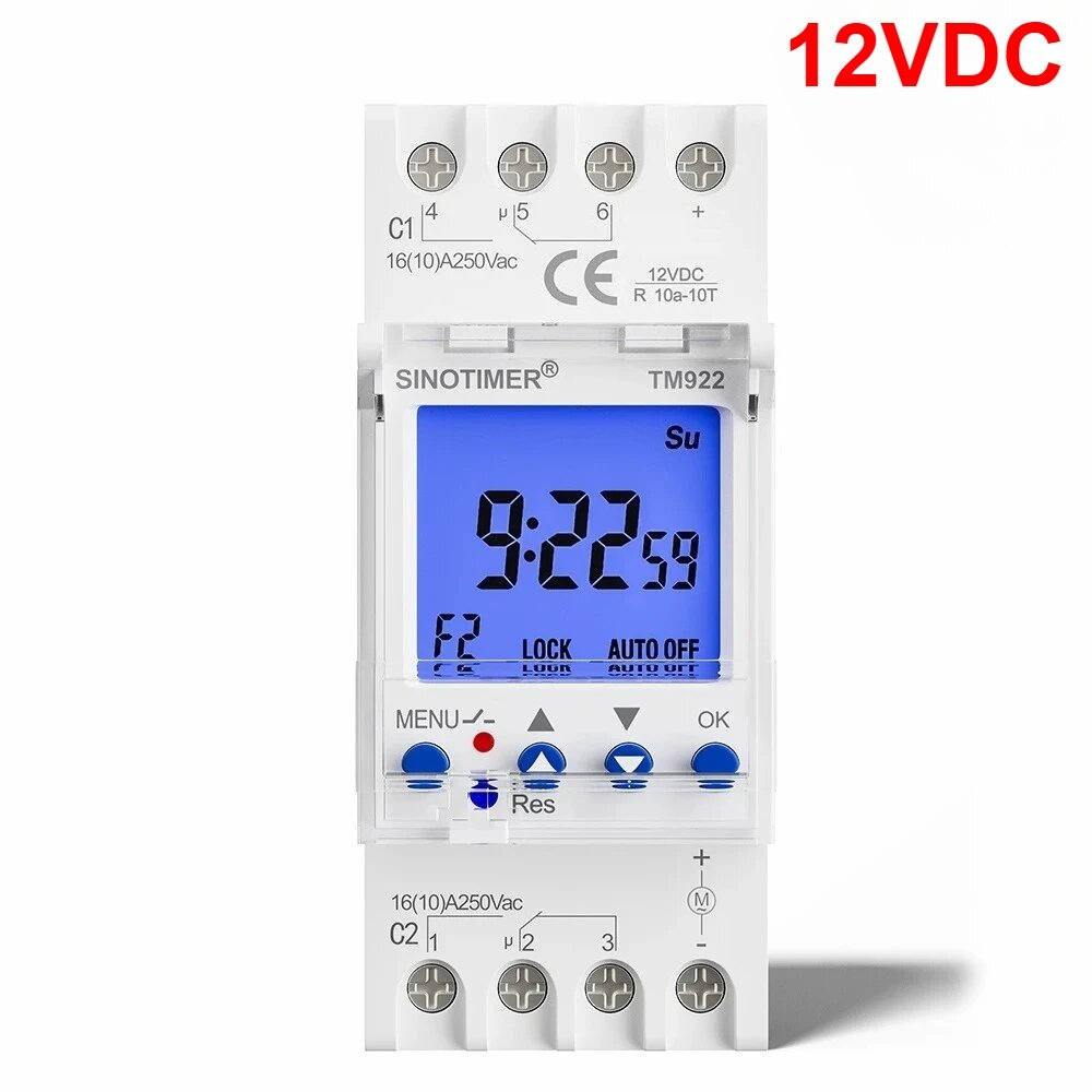 SINOTIMER TM922 2-канальный программируемый таймер 220В 12VDC