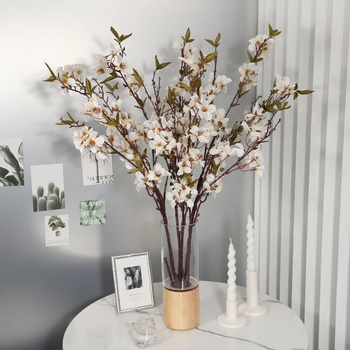 Искусственные ветки сакуры XIYA FLOWER белые и розовые Milky White33.86inch
