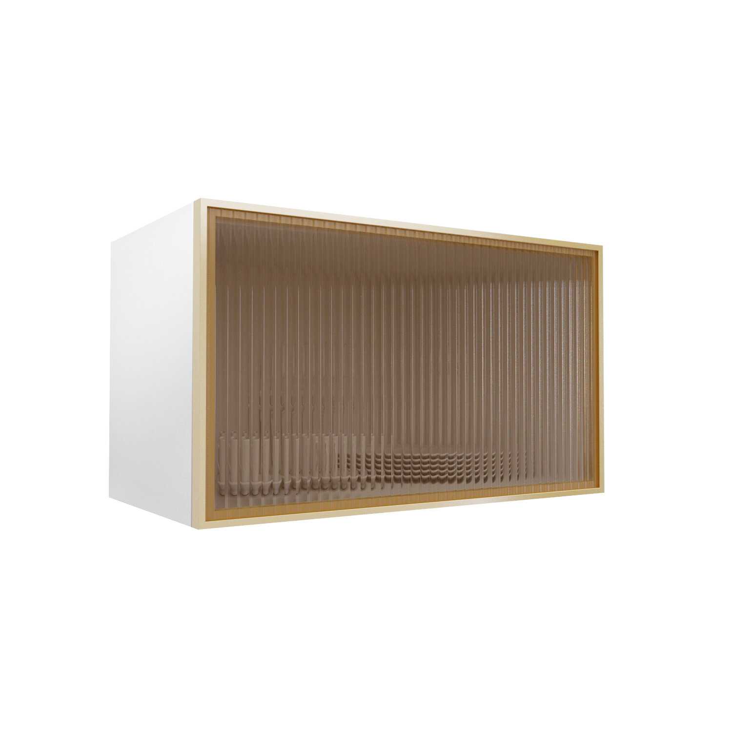 Фасад из алюминиевого профиля со стеклом Aluminum Glass 89,7х35 см, золото браш/мору бронза