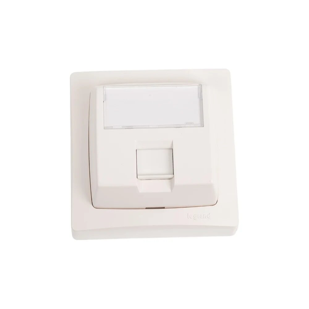 Розетка компьютерная Legrand Oteo RJ45 UTP Cat 5, накладная, белая, с крышкой, IP20, 1 гнездо, 1 пост, без рамки, в сбор
