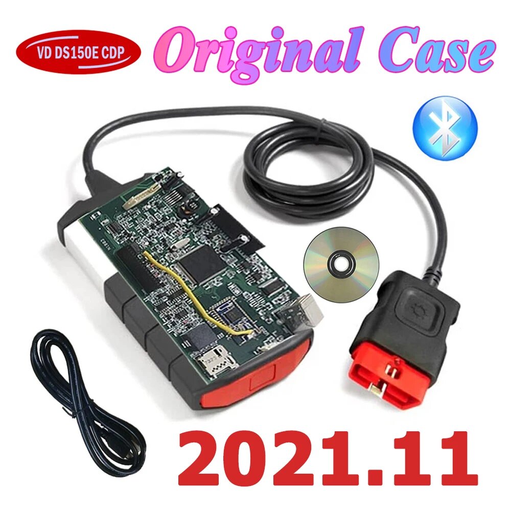 2026 новый VCI 2021.11 Keygen Vd Ds150e Cdp Bluetooth VdIJk Autocoms Pro Tnesf Delphis Orpdc Диагностический сканер для автомобилей и грузовиков 2021.11 NEW keygen, Delph1 case with BT