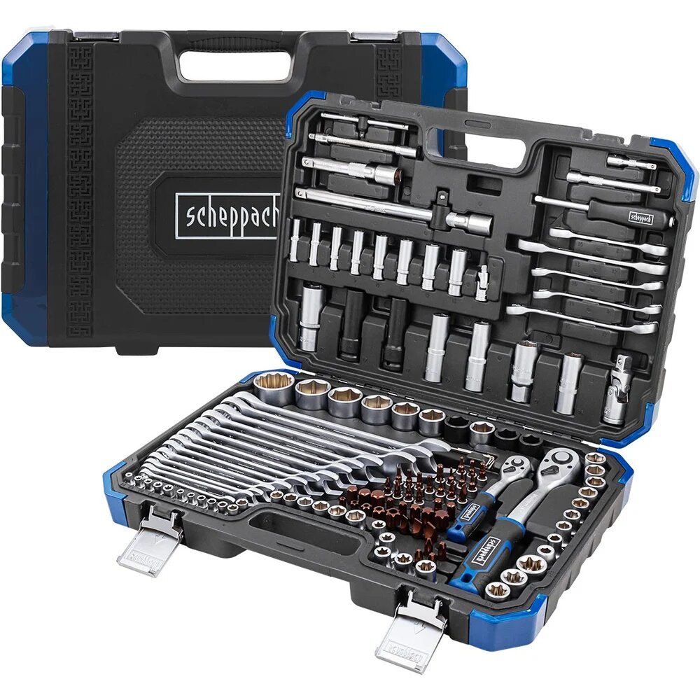 Набор инструментов Scheppach 125+6 предметов Sch-41252-5/Premium/(64484) набор ключей и бит из Cr‑Mo стали