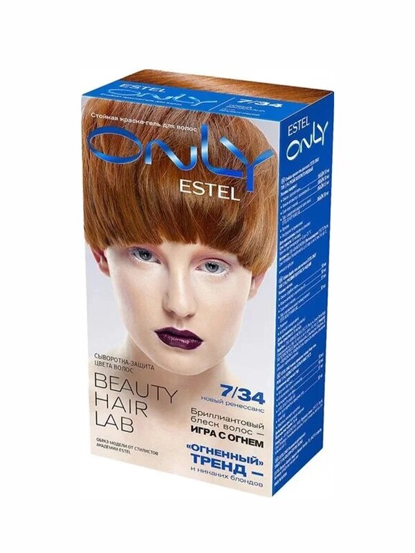 Стойкая краска-гель для волос ESTEL ONLY "Русый золотисто-медный", 7/34