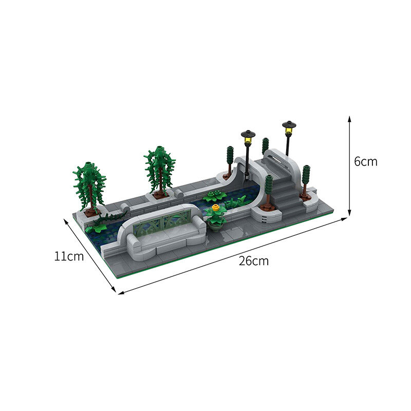 Строительные блоки MOC, модульное здание канала из мелких частиц, игрушки серии Creative Construction 71188