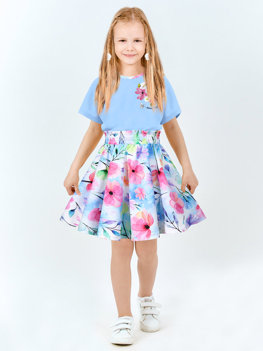 Комплект одежды для девочки с юбкой в садик хлопок