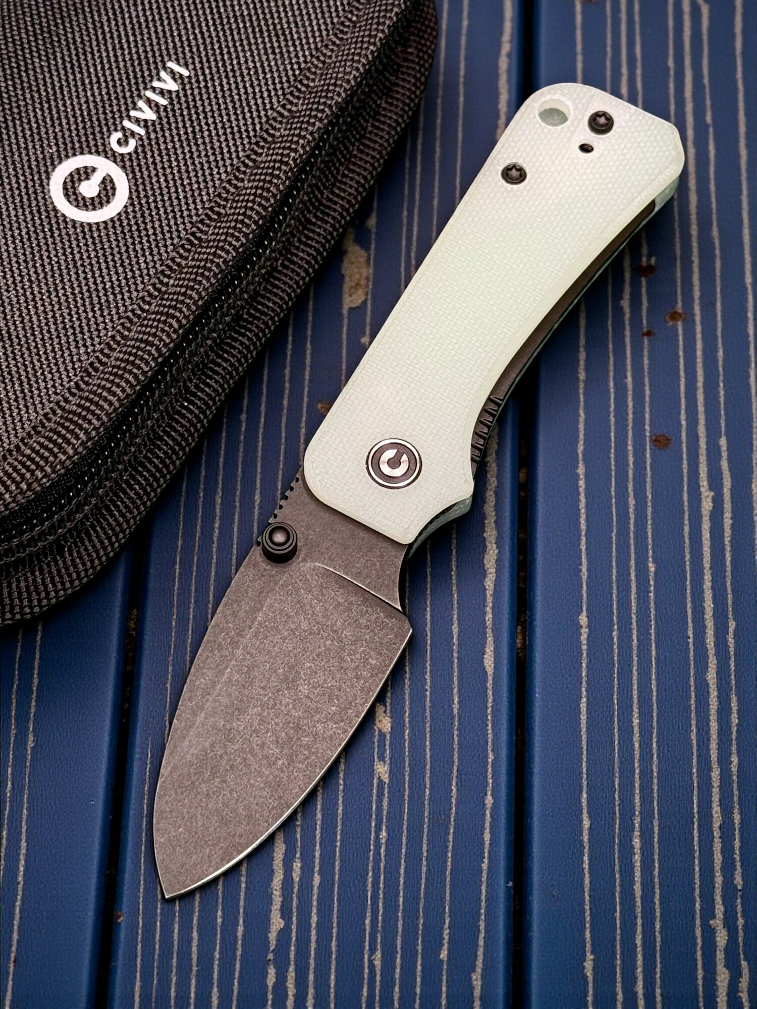 Нож складной Civivi C19068S-8 Baby Banter, Black Stonewashed Nitro-V Blade, Natural G10 Handle