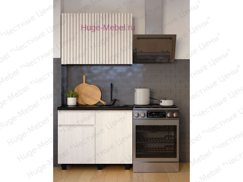 Кухня 1 метр "Тренд" ясень белый Huge Mebel . Ширина 1000. Готовые кухни
