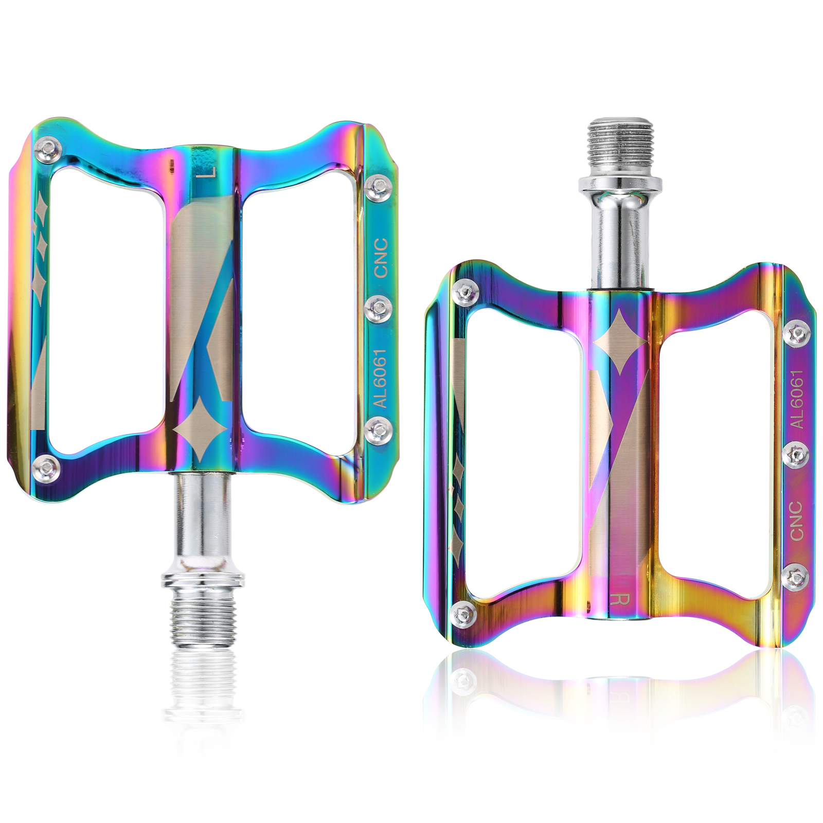 1 Пара Педали для Велосипеда Алюминиевый Сплав Плоские Платформенные Педали Горный Велосипед Педали Велосипедные Педали, Цвет: Красный / Черный / Многоцветный, Материал: Алюминиевый Сплав 6061, Подшипники: 2, Размер: 117 * 83 мм, Вес: Примерно 280.8 г,