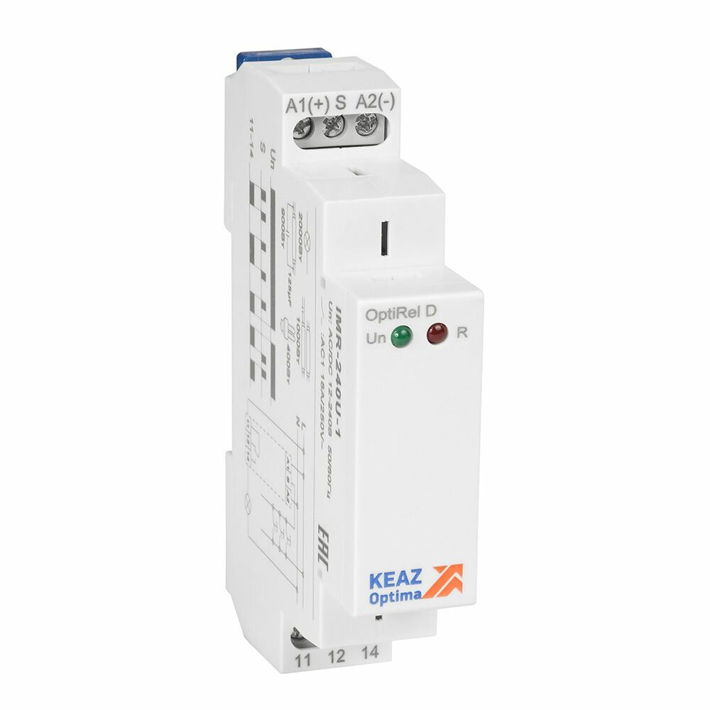 Реле импульсное КЭАЗ диапазон тока 0.016-16 А, один переключающий контакт, питание катушки 12-230 В AC/DC