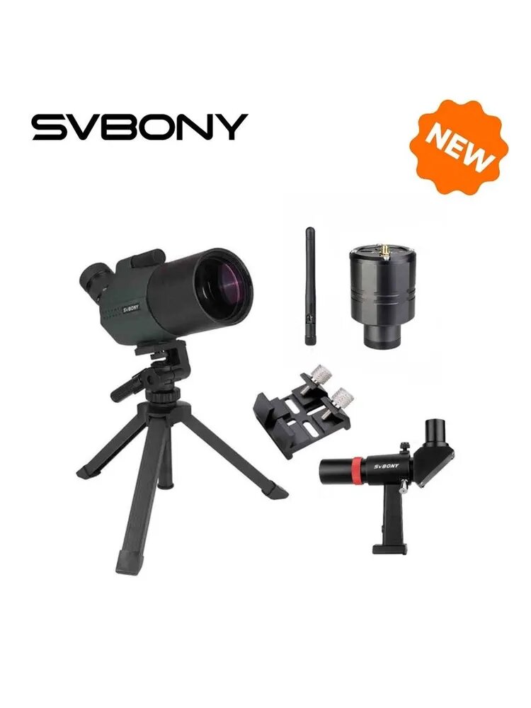 SVBONY SV41 Pro Телескоп астрономический для наблюдения за Луной 28-84x80 c SC001 электронным окуляром, Оптический искатель SV182 6X30, для наведения и сопровождения целей
