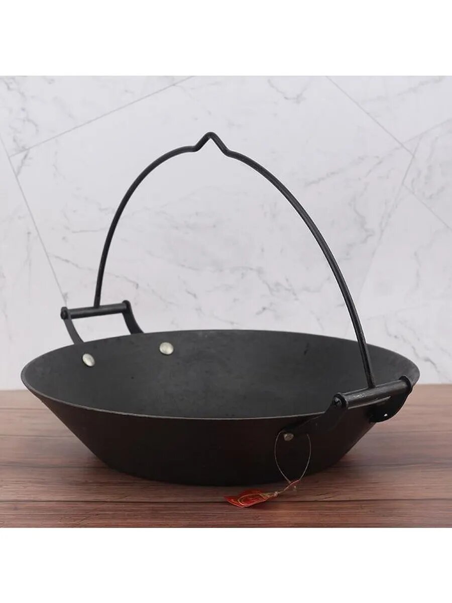 Чугунный подвесной котел (34 см, плоский)