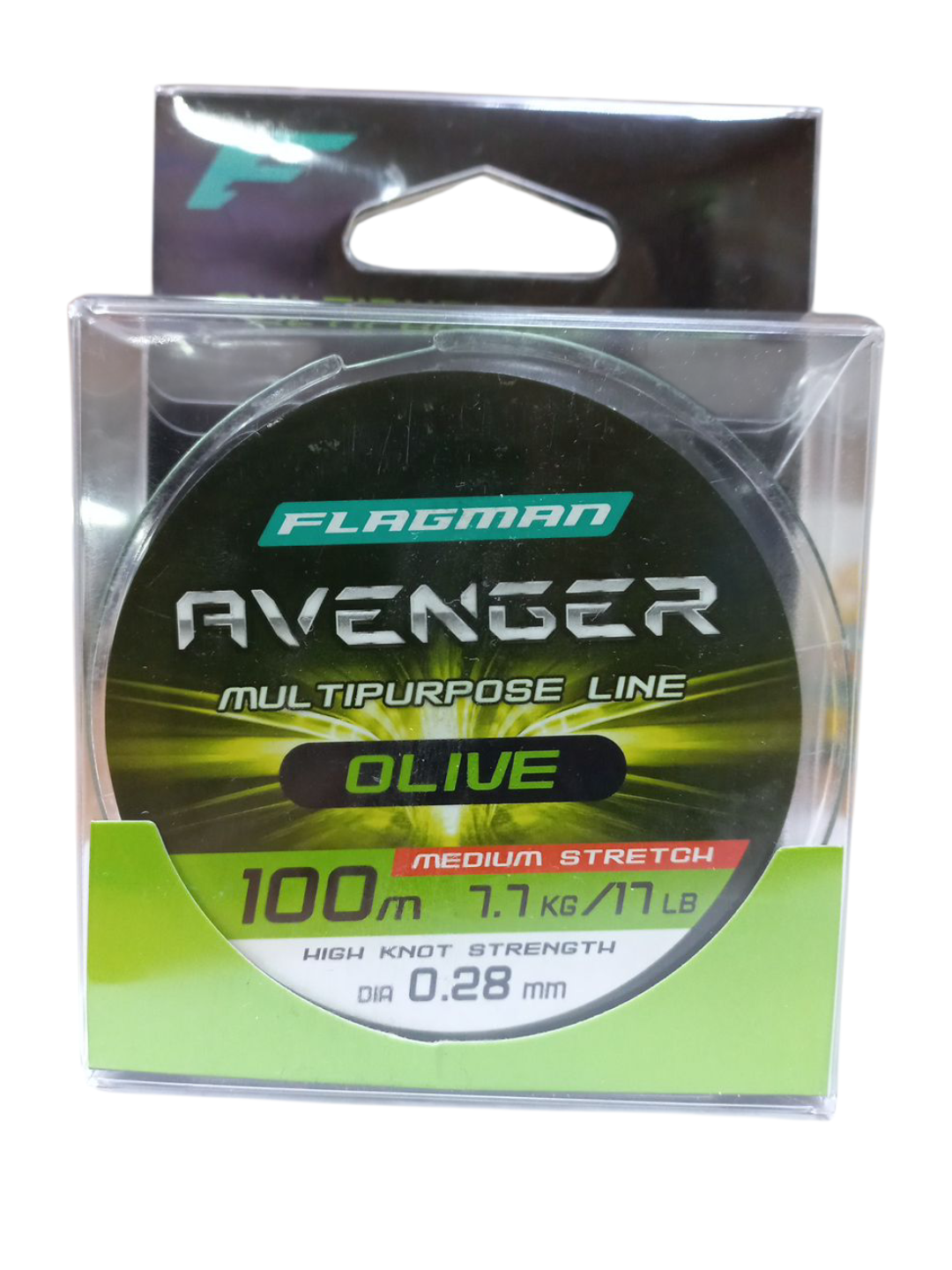 FLAGMAN Леска Avenger Olive Line 100м 0,28мм 7,7кг/17lb