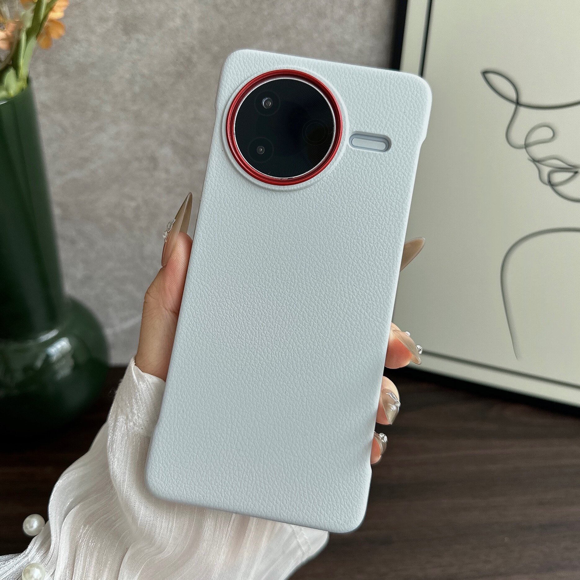 Чехол Для Poco F7 Pro/Сяоми Поко F7 Про, soft touch, чехол-кардиомонитор, искусственная кожа, поликарбонат (PC), защита камеры, ударопрочный, усиленные углы, Xiaomi, Poco F7 Pro, gray,