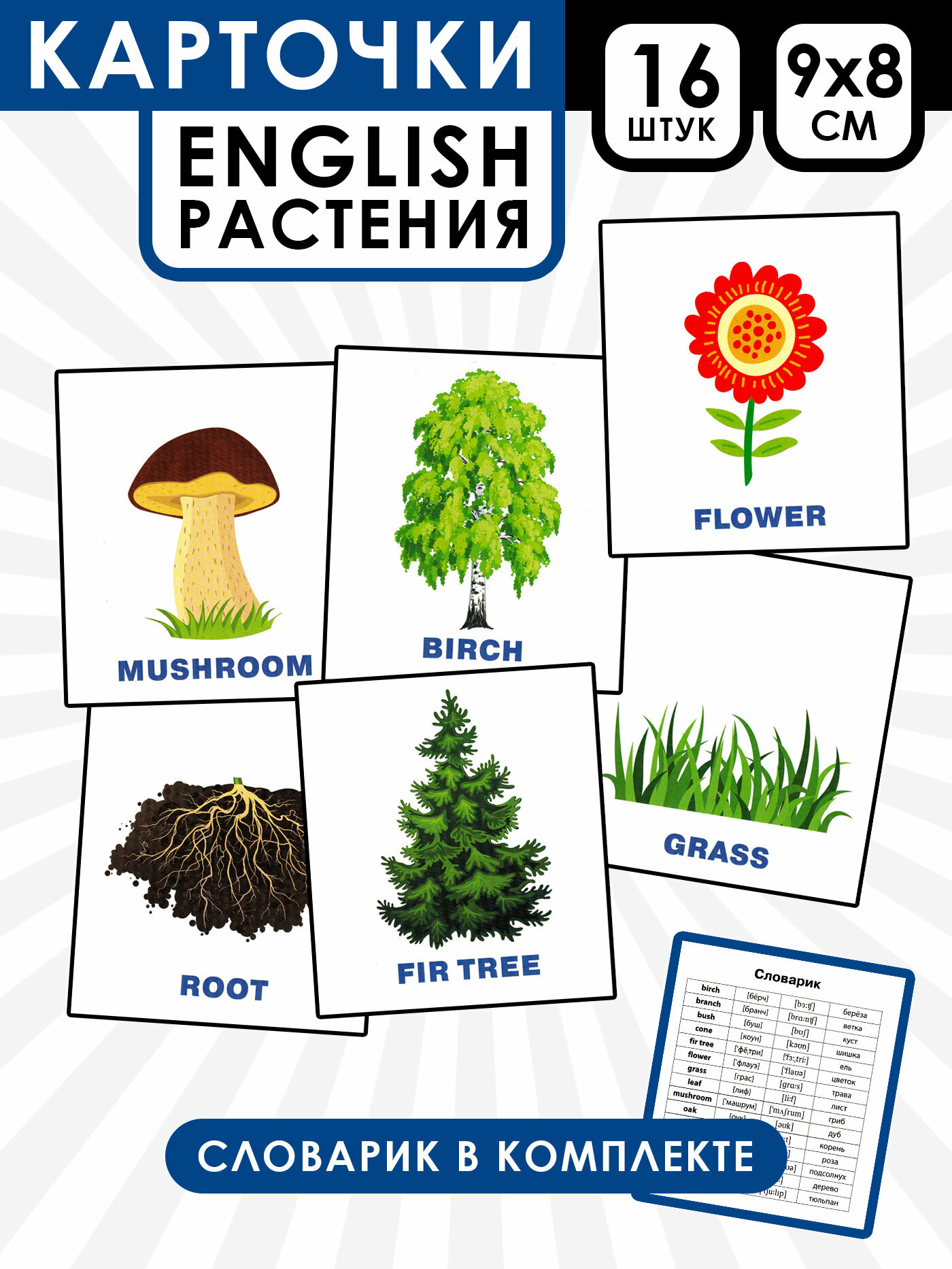 Набор карточек. English. Растения. IQ-малыш
