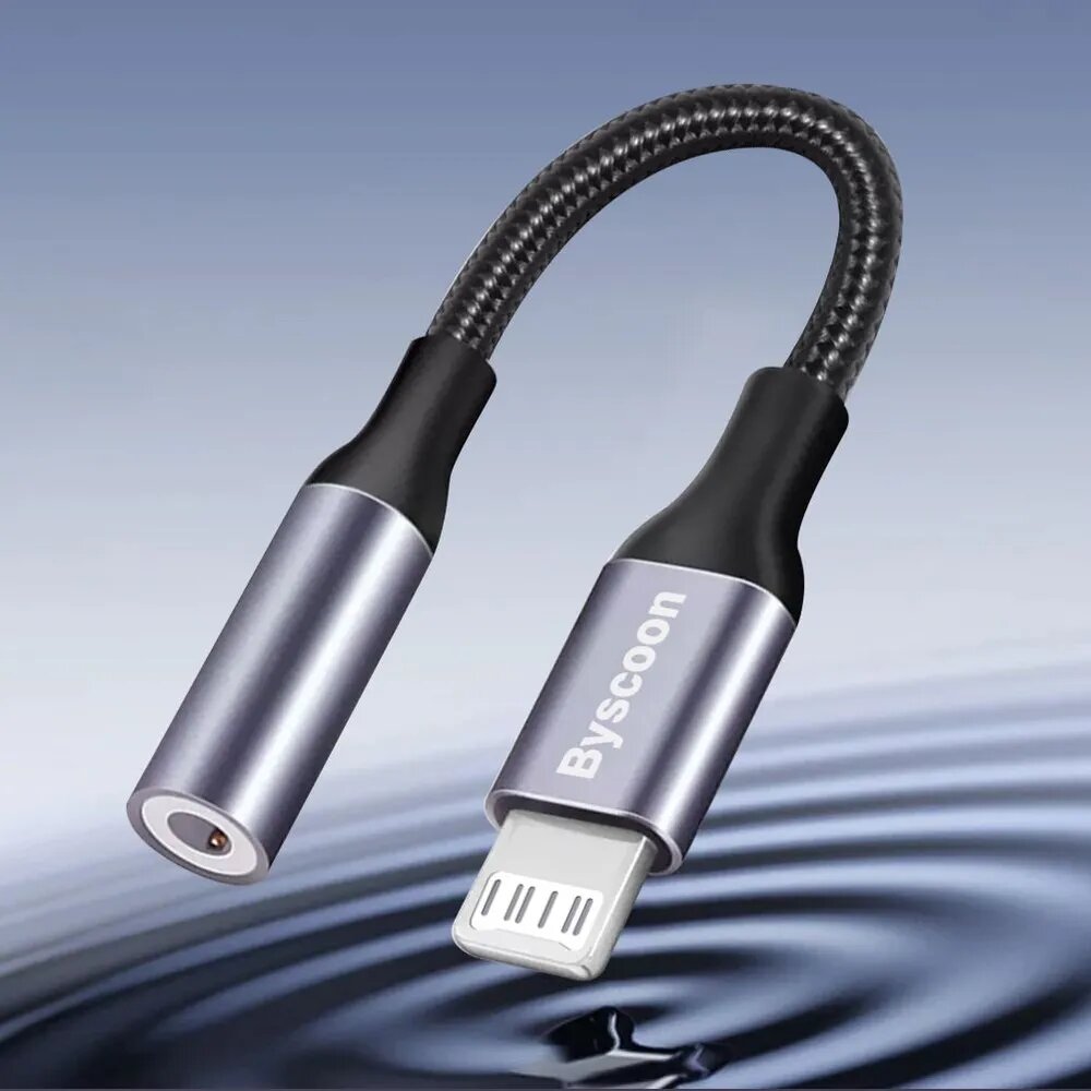 Аудиокабель Apple Lightning/3.5 мм, 0.12 м, черный