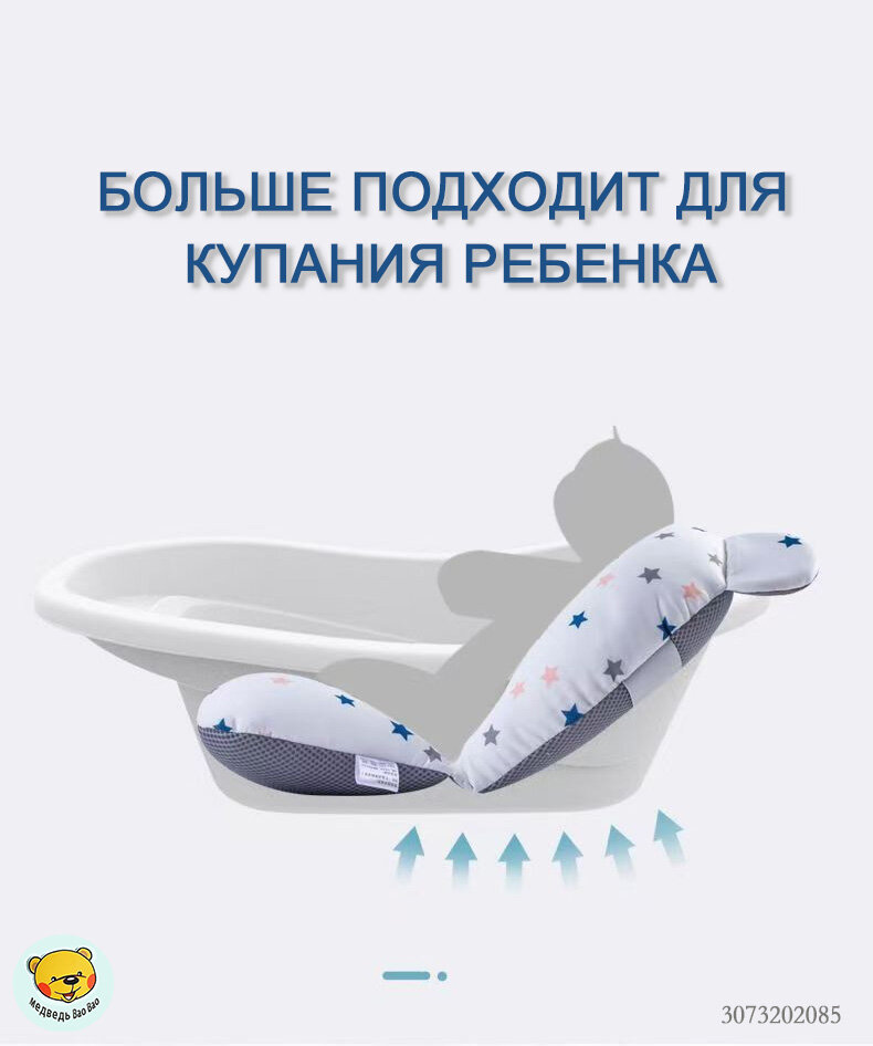 Коврик для ванны новорожденных — противоскользящая подушка для купания и плавающее сиденье 0-2 лет, портативная