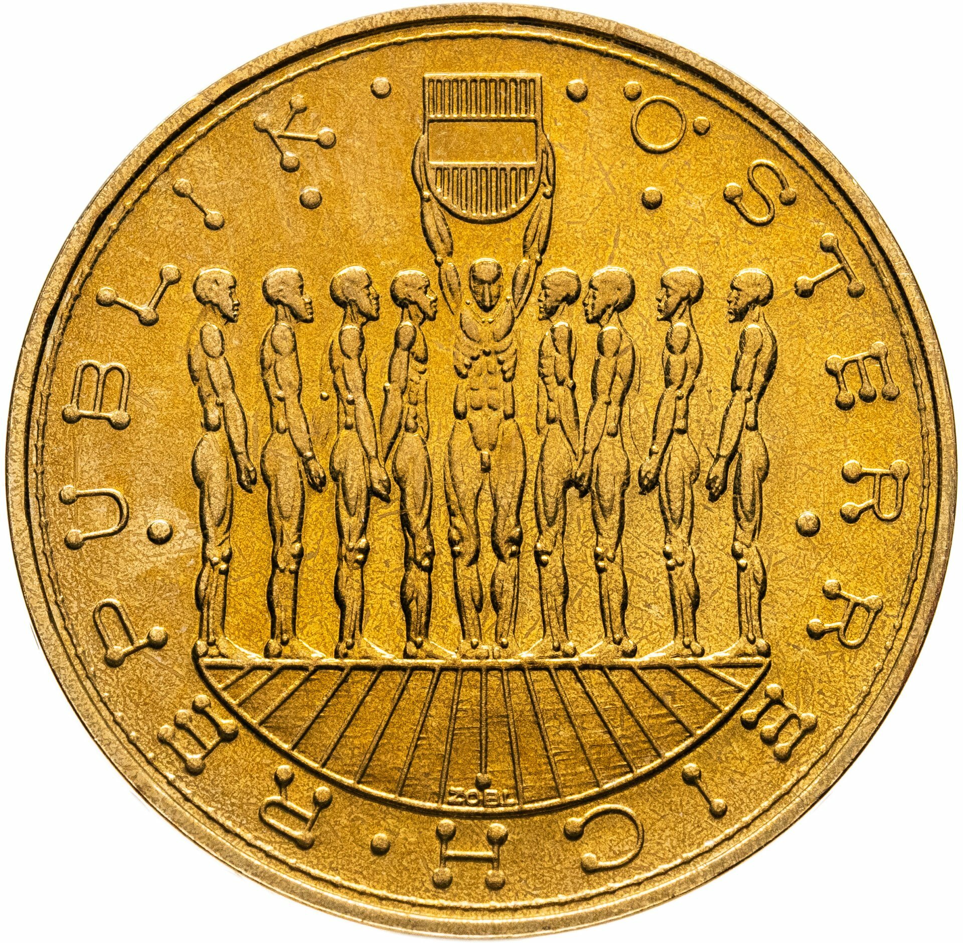 Австрия 20 шиллингов shillings 1981 "Девять провинций Австрии", Бронза, в сохранности Proof