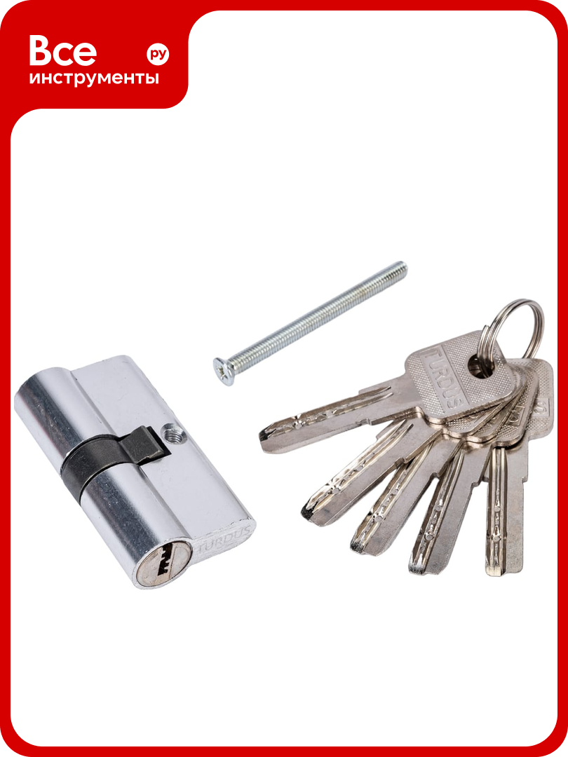 Цилиндр PALIDORE алюмин. А 60 PC (ключ/ключ, хром блестящий) TURDUS 98760949