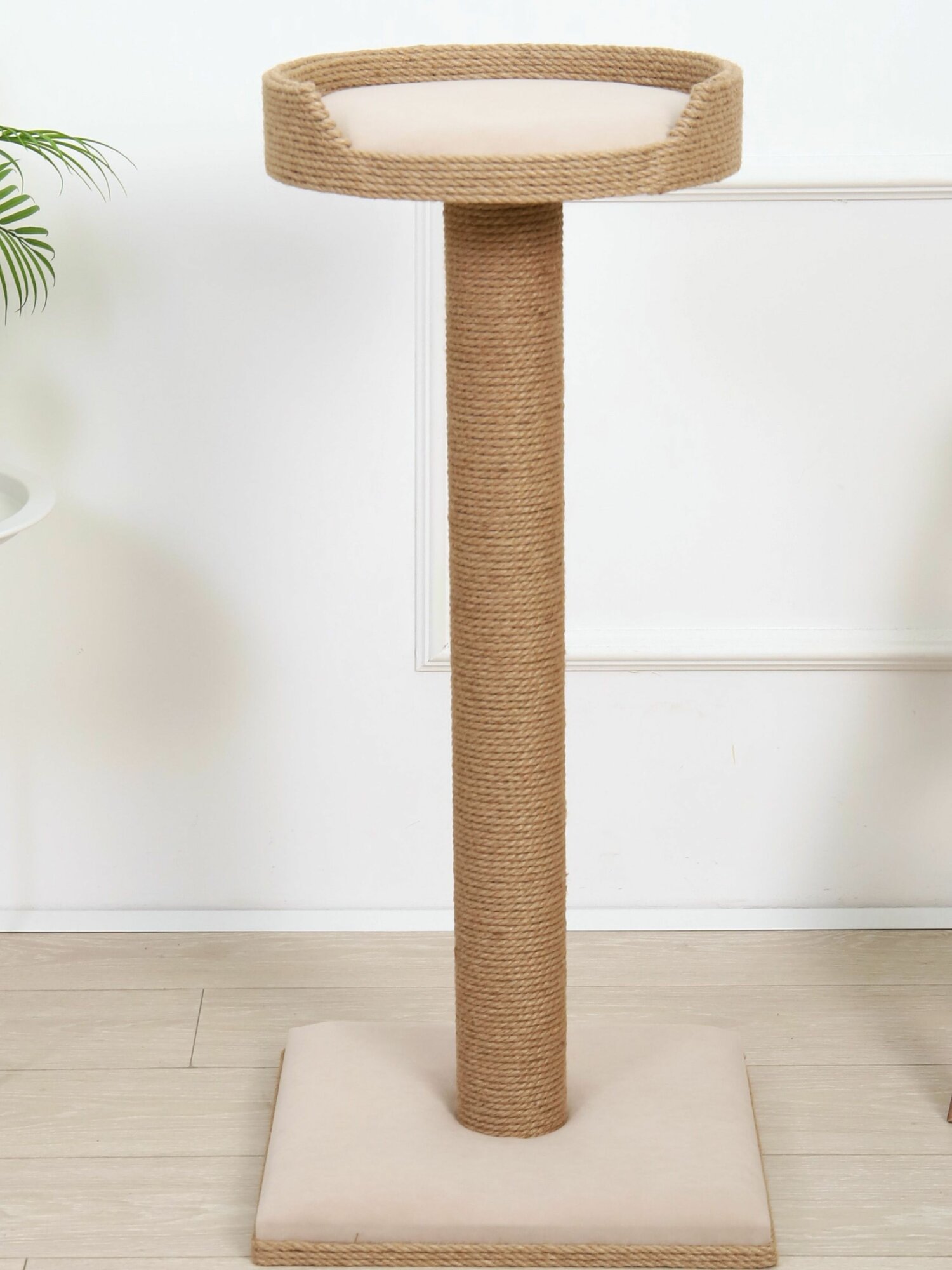 Когтеточка для кошек IvPet Столбик с лежанкой 93*40*36, Джут, микровелюр, IvPetRoom