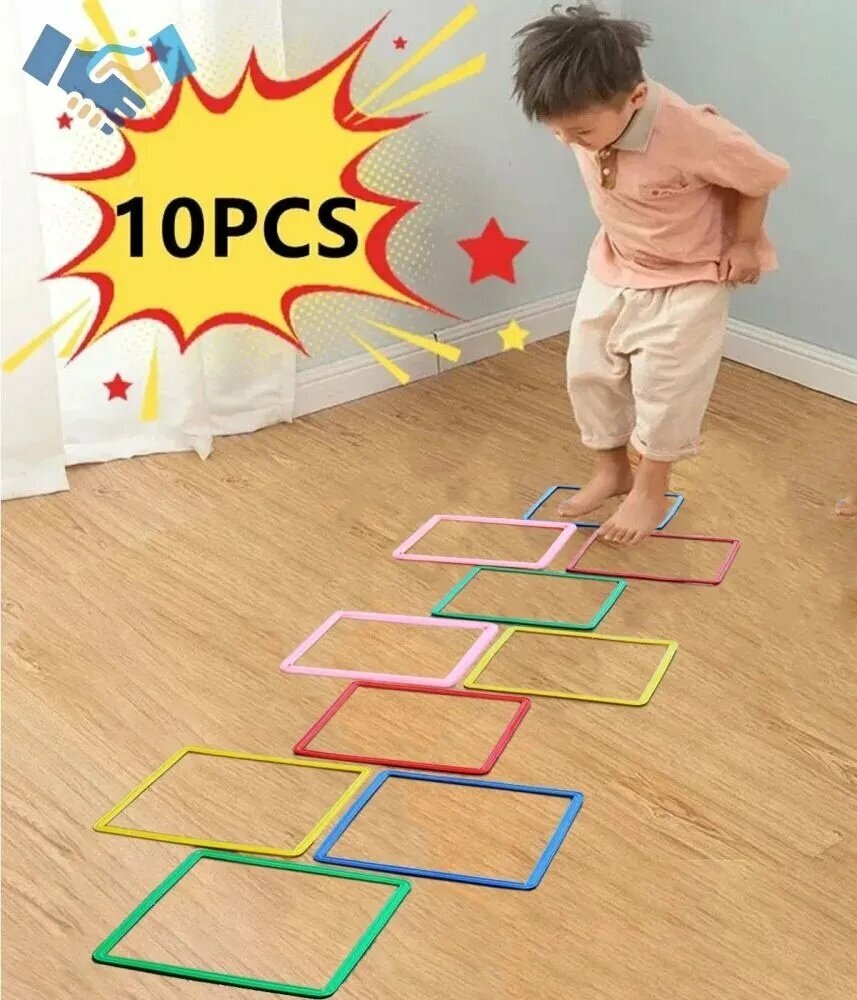 Новые уличные детские забавные спортивные игрушки для физической подготовки, плед, набор колец для прыжков, игра, 10 кругов, 10 разъемов, подходящие для игр в парке для мальчиков и девочек,1 шт