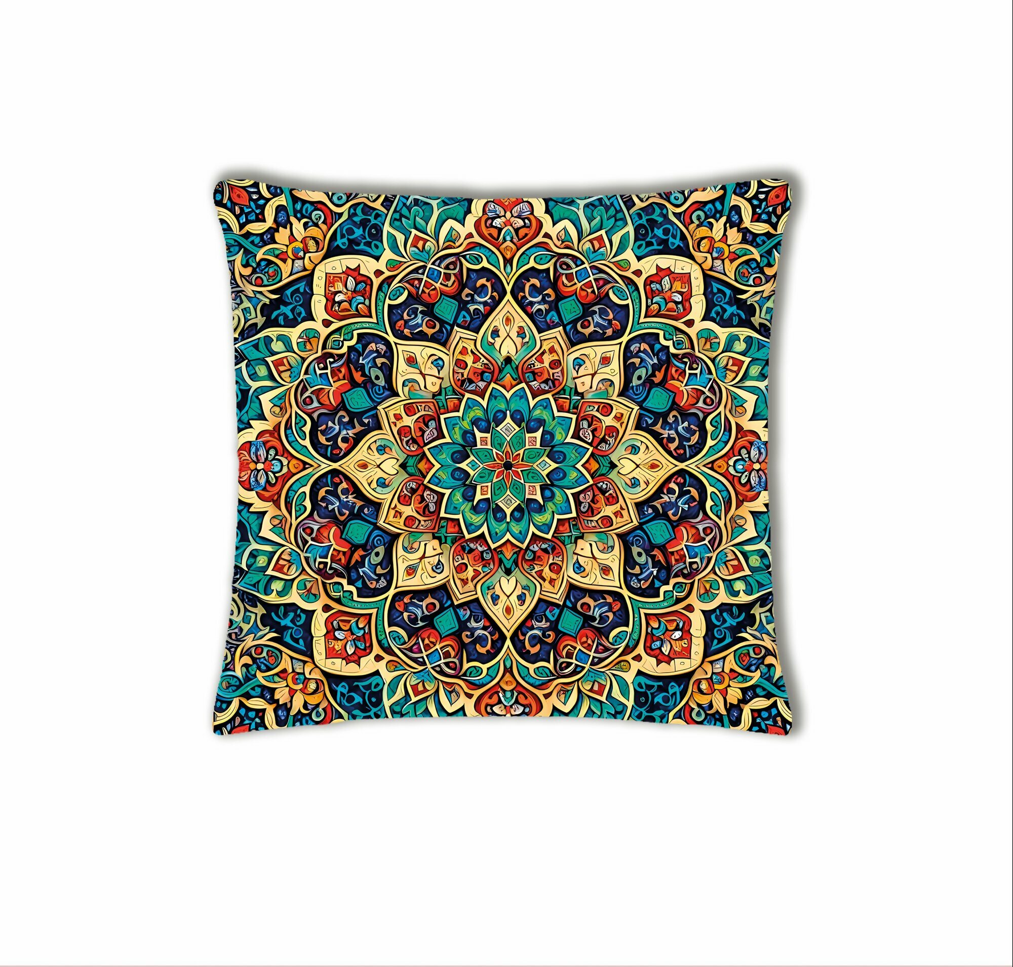 Чехол для подушки Узор калейдоскоп Мандала 40х40 велюр