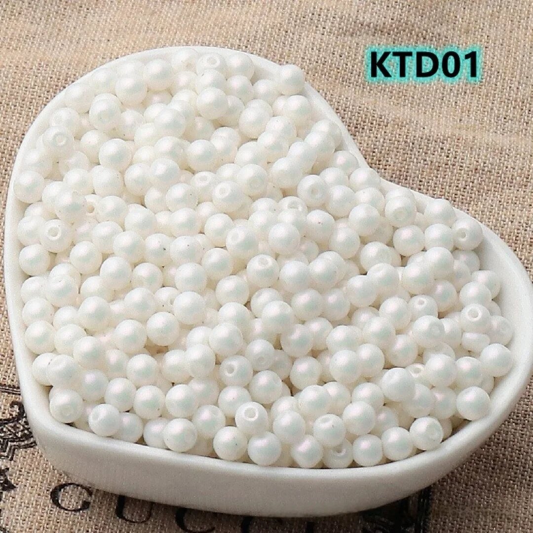 Белые жемчужные бусины 3 мм KTD01, 280 шт