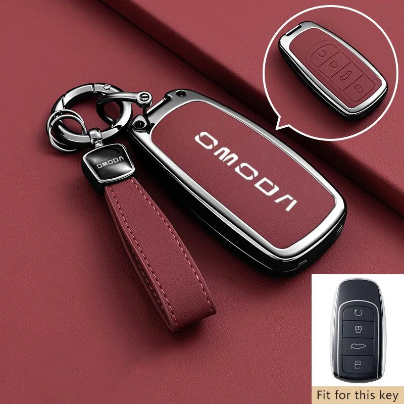 Чехол для автомобильного ключа из цинкового сплава для Chery Omoda C5 5 E5 SUV 7 3 8 FX, Style 2-Red