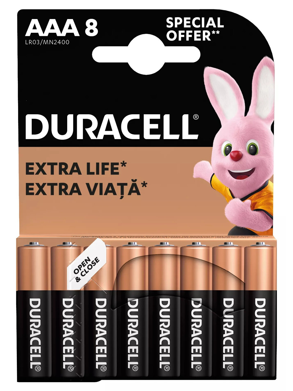 Батарейки ААА Duracell Basic LR03 MN2400 мизинчиковые блистер 8 шт