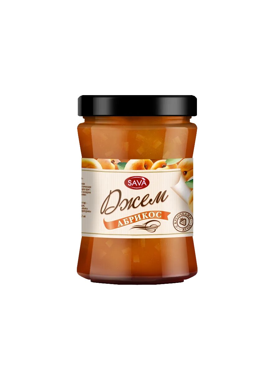 Джем абрикосовый с кусочками ягод Сава 300г