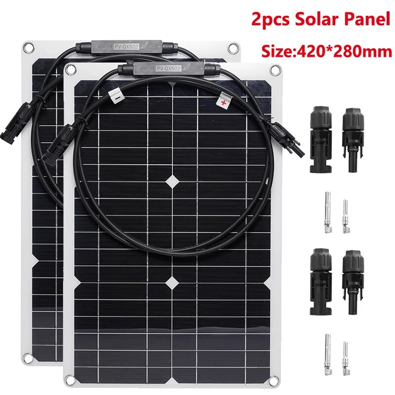 Солнечный комплект 600 Вт для дома и кемпинга 2pcs solar panel